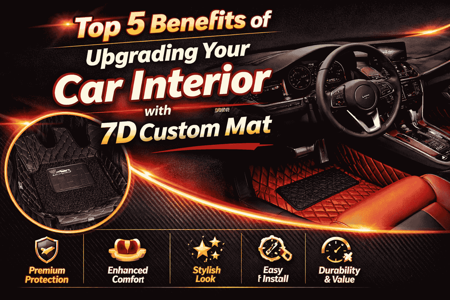 Top 5 Benefits of 7D Custom Car Mats for your Interior